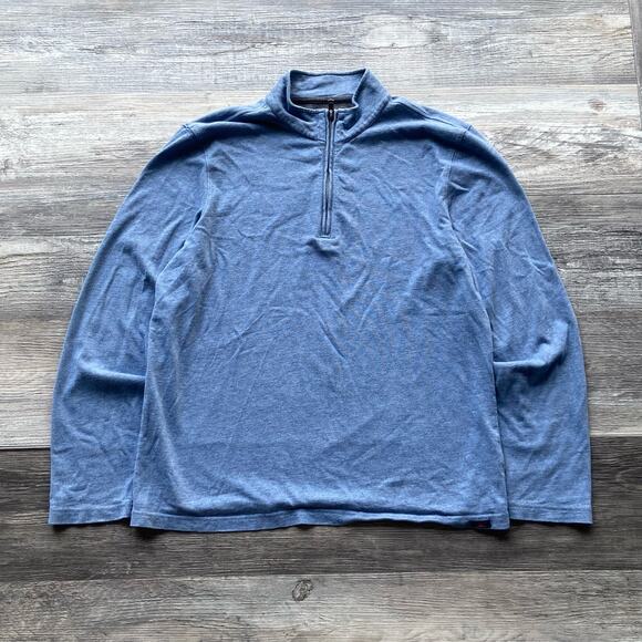 Faherty | Shirts | Vintage Blue Faherty Sweatshirt Quarter Zip Plain Blank Simple | Poshmark